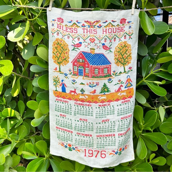 Wall Decor | Bless This House Vintage 1976 Towel Calender | Poshmark